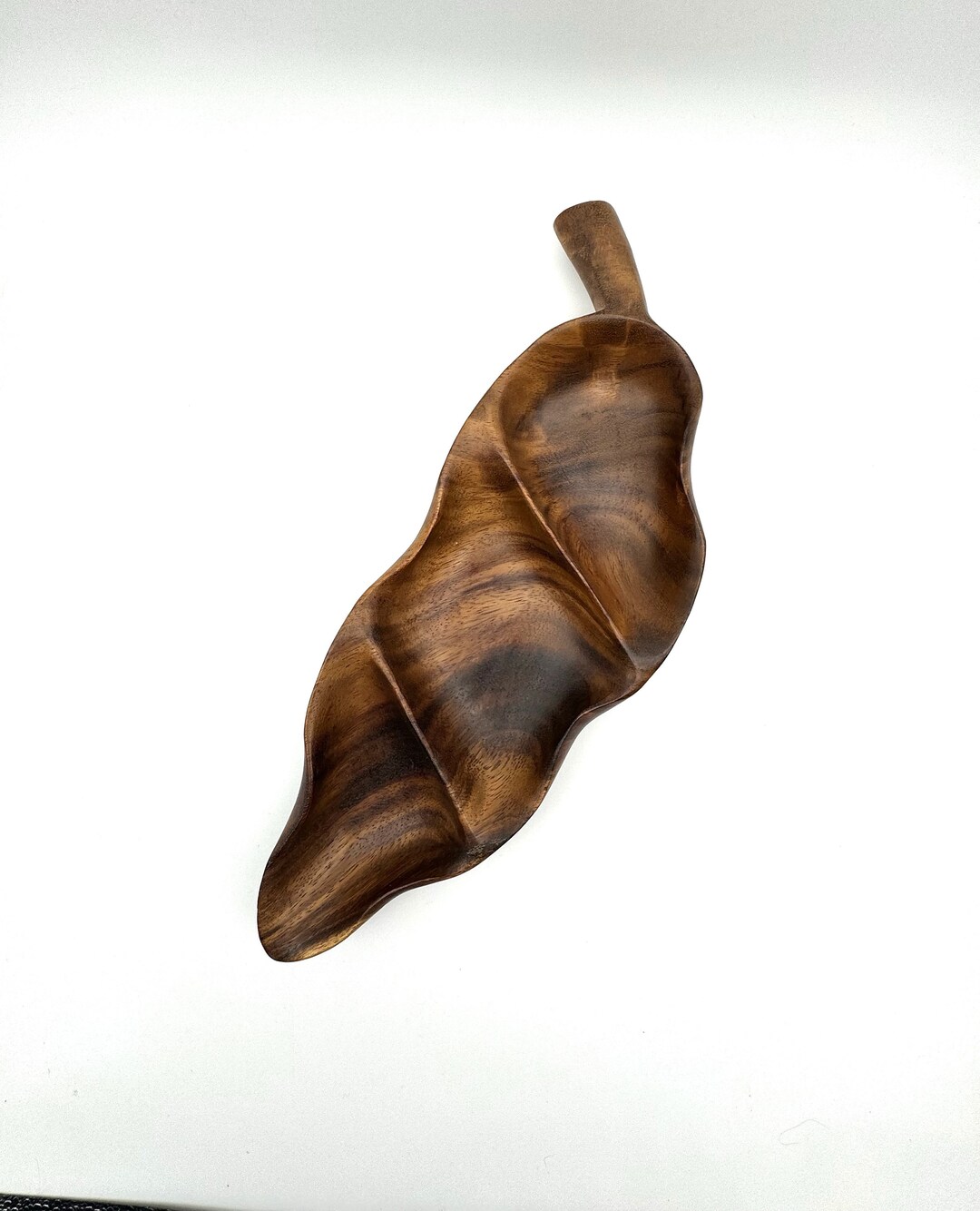 Monkey Pod Carved Wood Tray, Vintage Divided Tray, Hawaiian Souvenir ...
