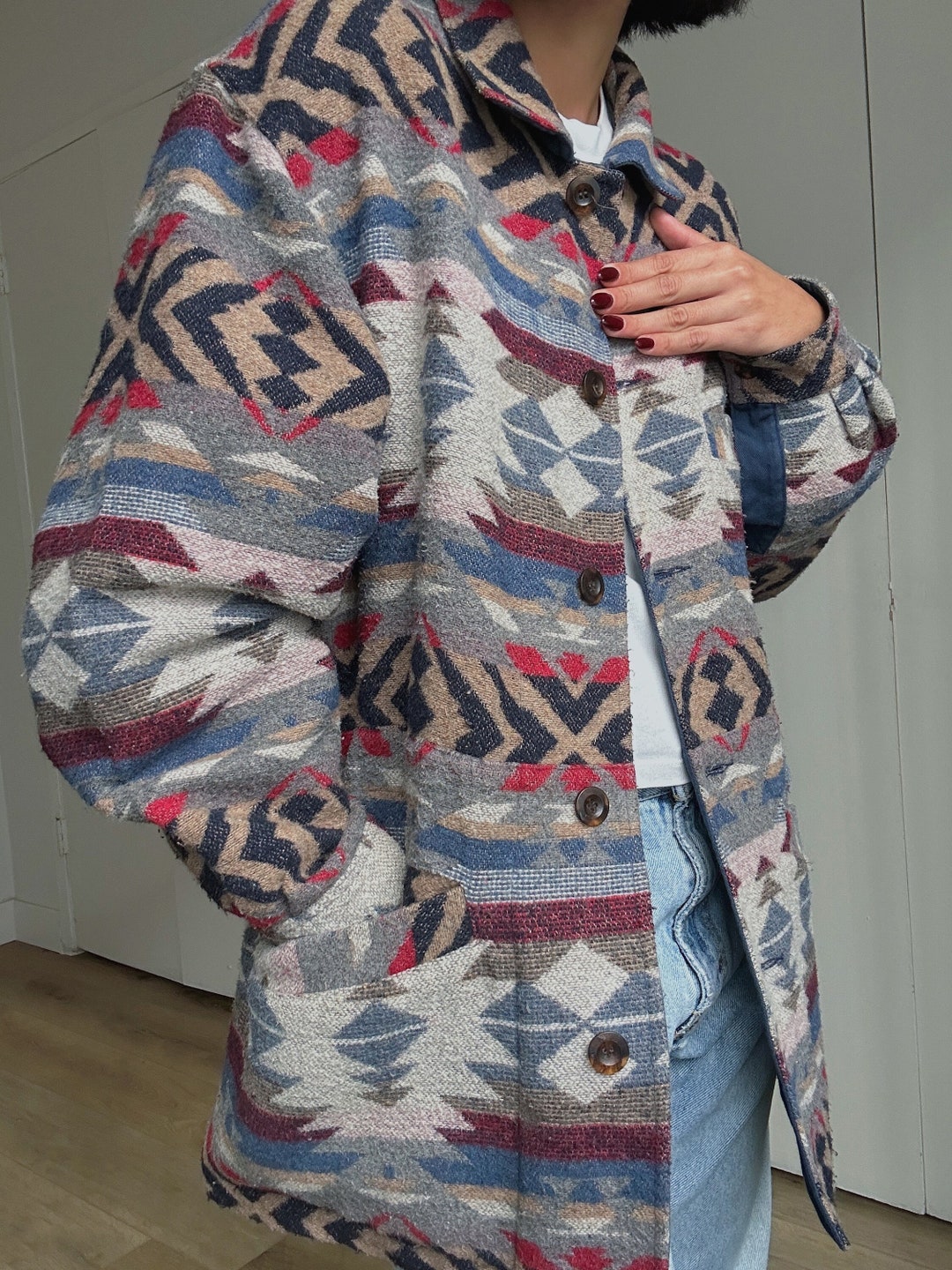 Vintage 80s Western Wool Everyday Jacket | Minimalist Western Bohemian ...