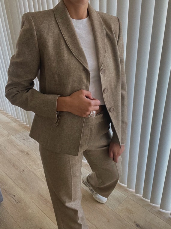 Vintage Two Piece Nude Tan Womens Suit Neutral Mid-rise | Etsy