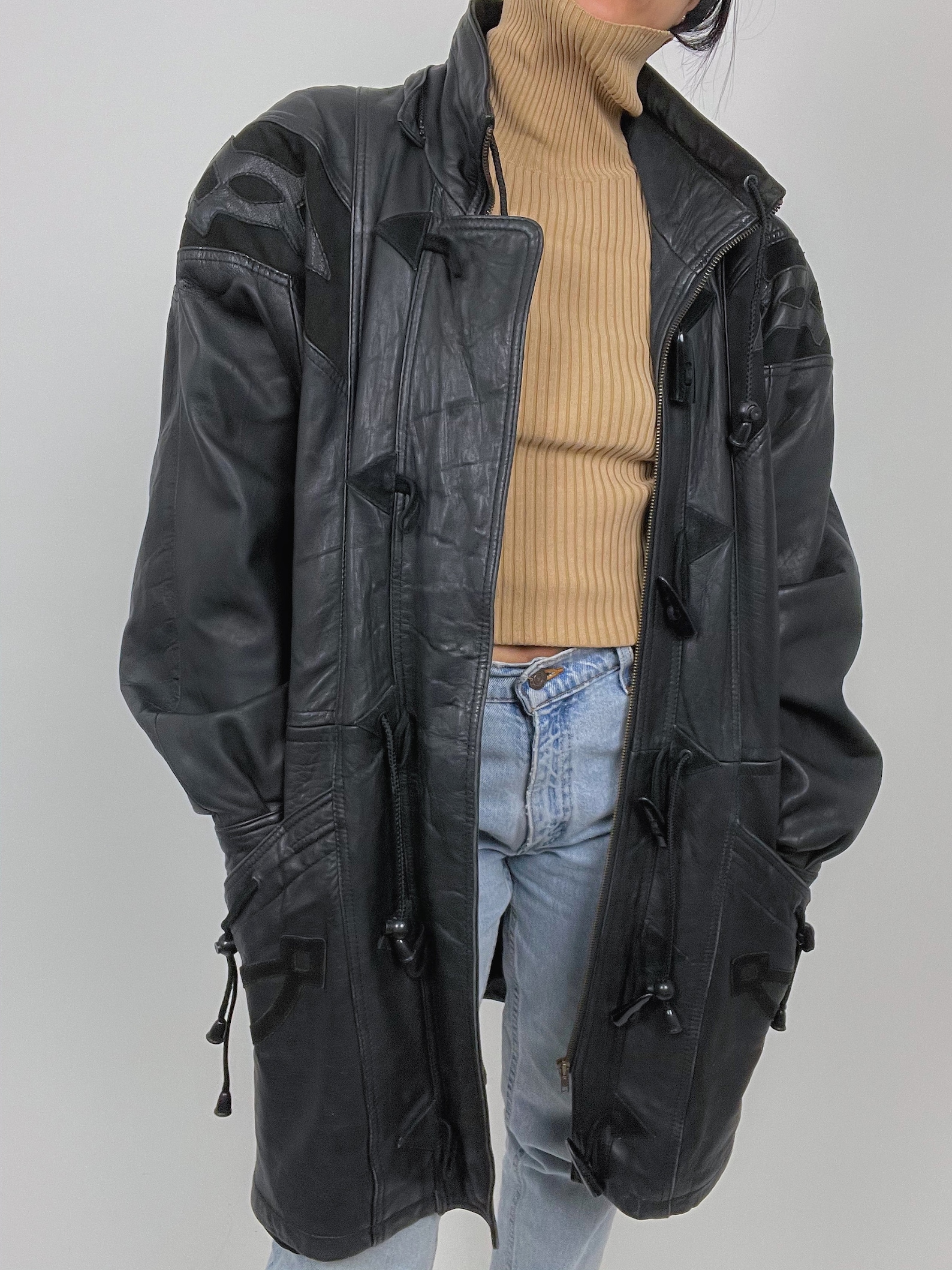 Gorgeous Vintage Western Leather Parka With Adjustable Straps ...