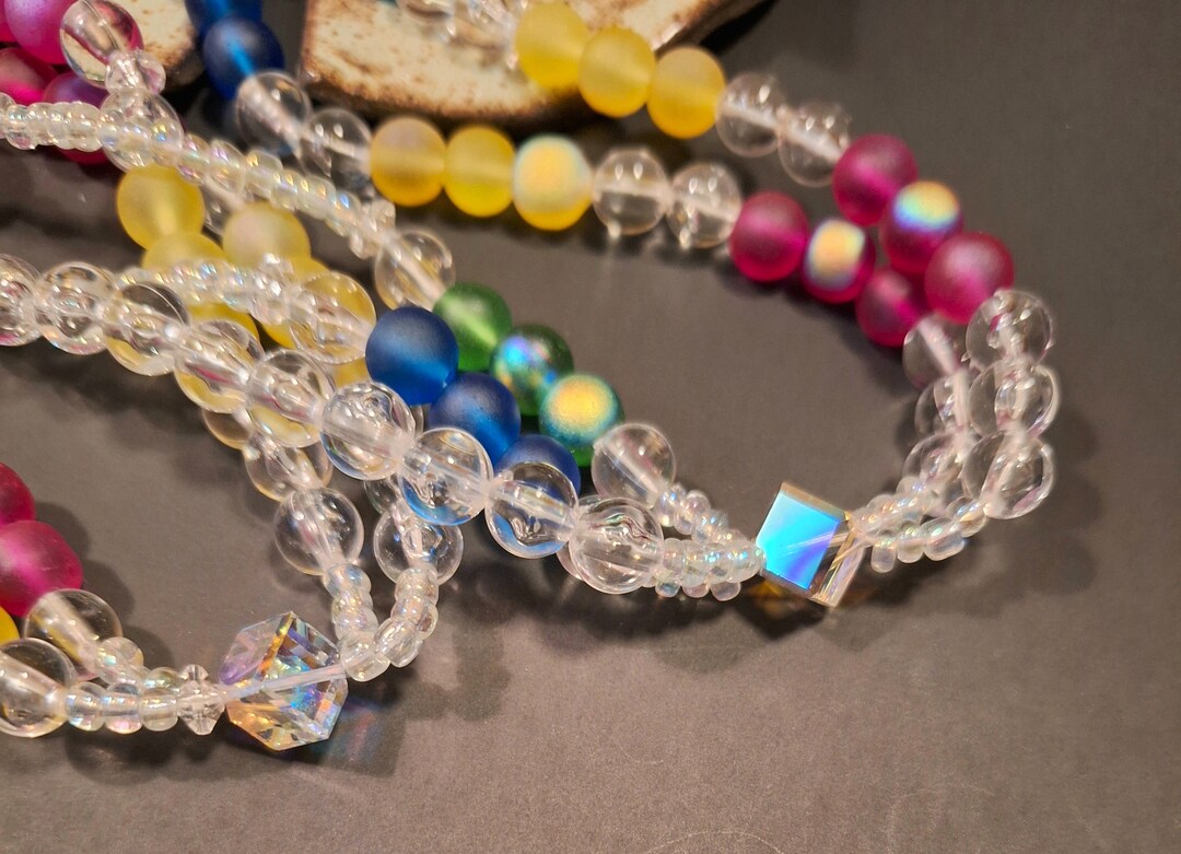 Larger, 8mm, Opal-look Glass, Clear Acrylic, Swarovski, Juzu Prayer ...
