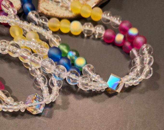 Larger, 8mm, Opal-look Glass, Clear Acrylic, Swarovski, Juzu Prayer ...