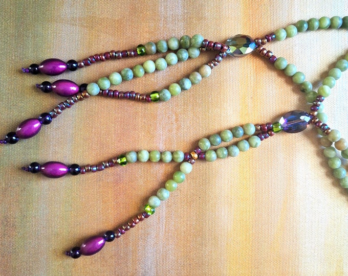 Jade Natural Matte Stone, Purple Glass Beads, Juzu Prayer Beads ...