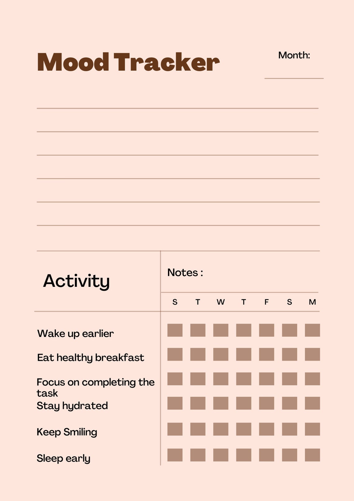 Mood Planner, Mood Tracker, Mood Checker, Happy Planner, Daily Wellness ...