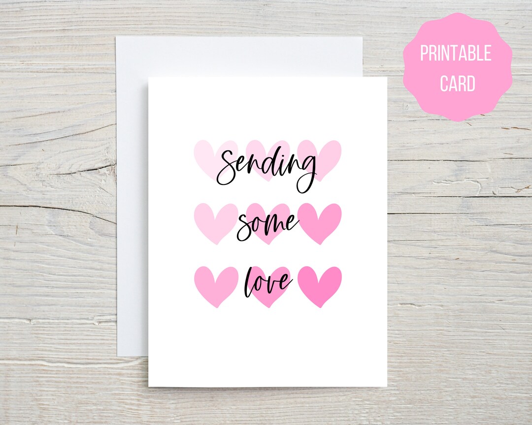 Sending Some Love Printable Card, Socially Distanced Digital Love Card ...