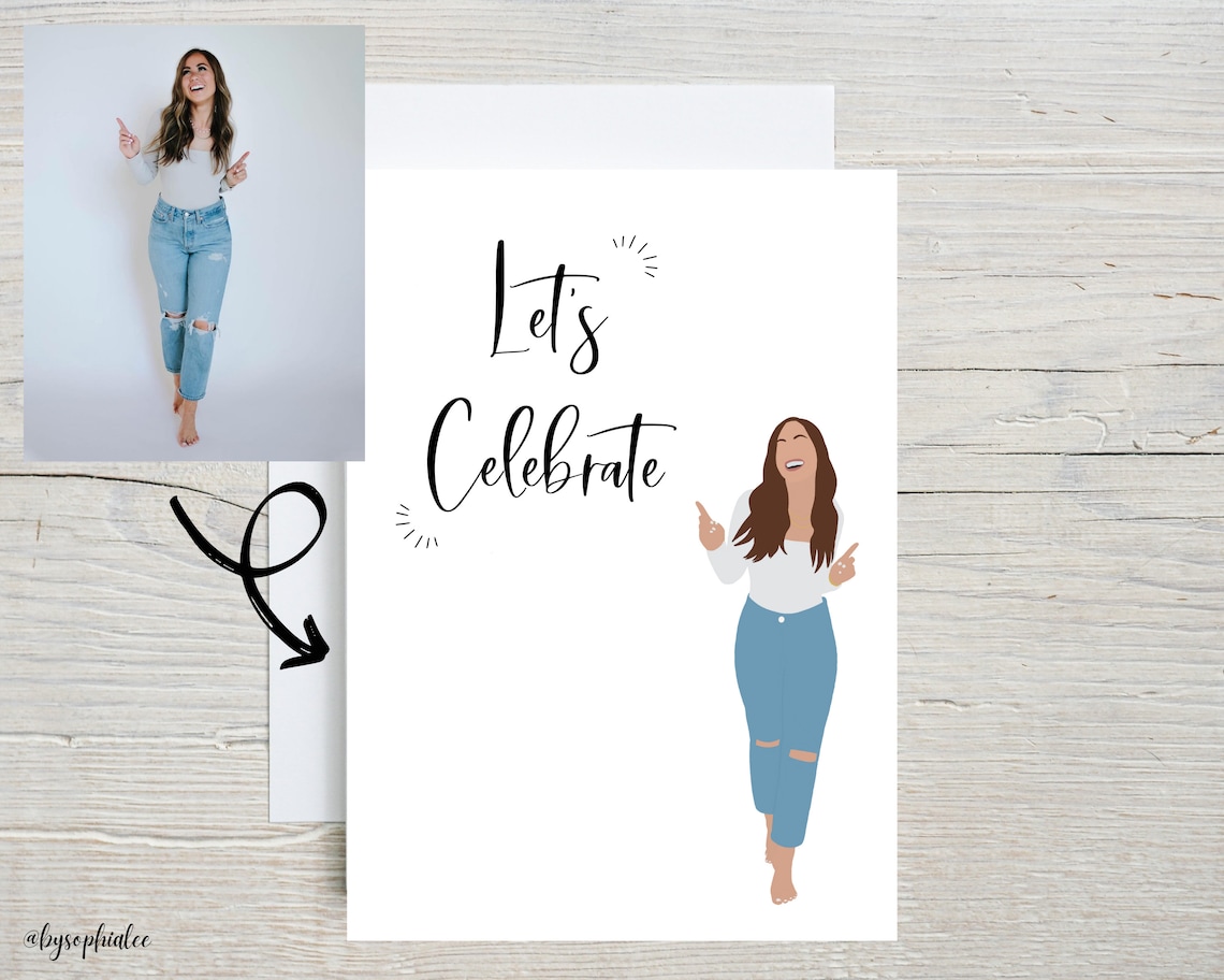 Custom Digital Portrait Card, Printable Customized Digital Art Greeting ...