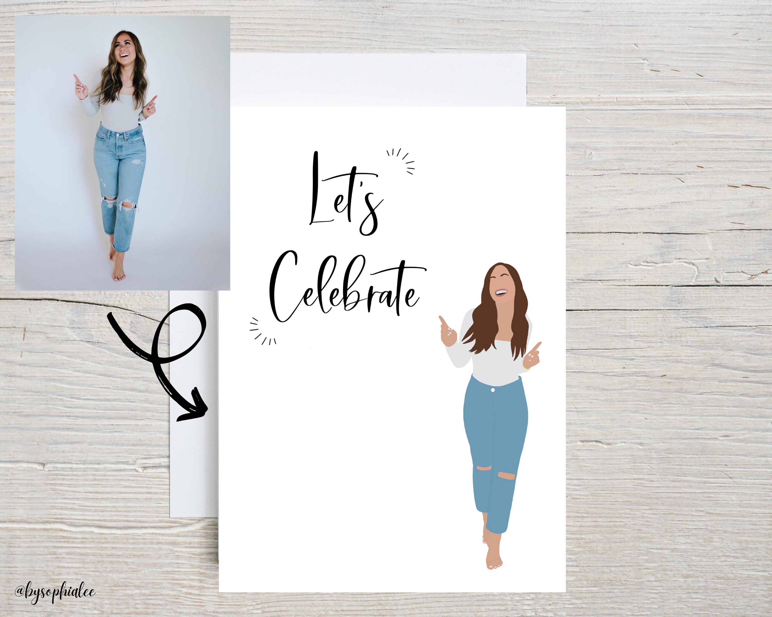 Custom Digital Portrait Card, Printable Customized Digital Art Greeting ...