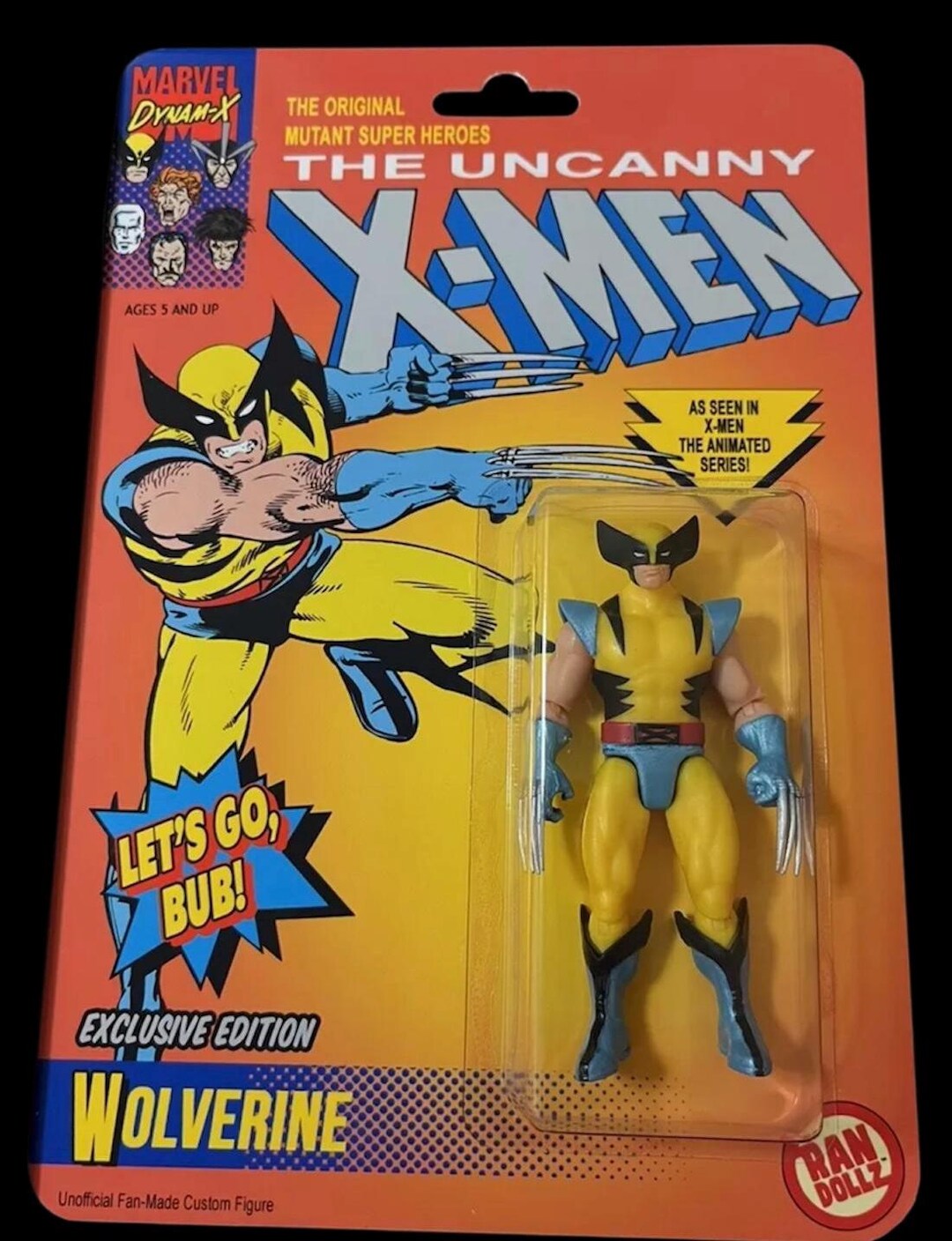 Custom 3.75 X-men Figure WOLVERINE Retro 1992 Animated Series Style Toy ...