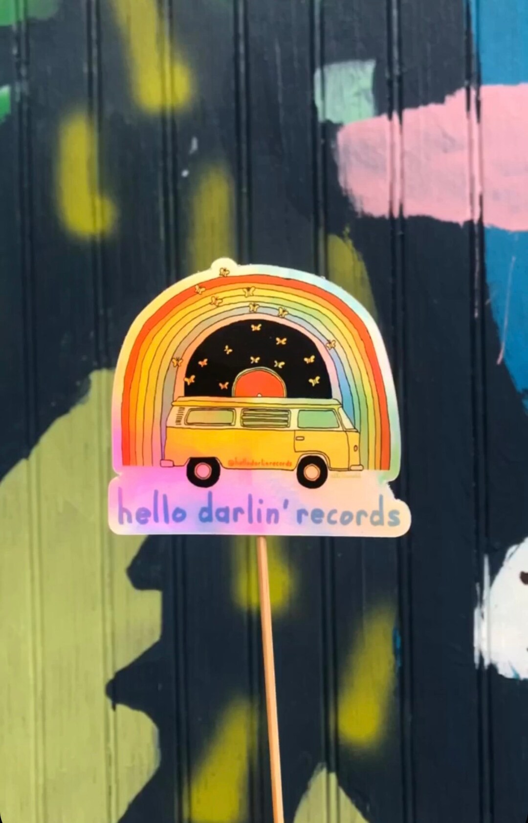 Holographic Hello Darlin' Records Sticker - Etsy