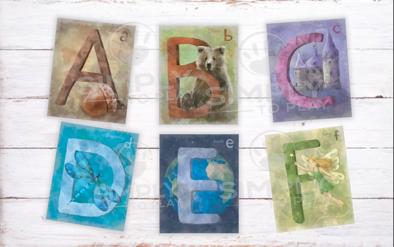 Montessori Alphabet Cards Watercolor Flashcards ABC - Etsy