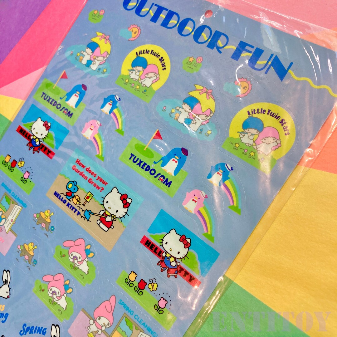 OUTDOOR FUN Stickers // Rare Vintage Sanrio Hello Kitty Joey Mouse My ...