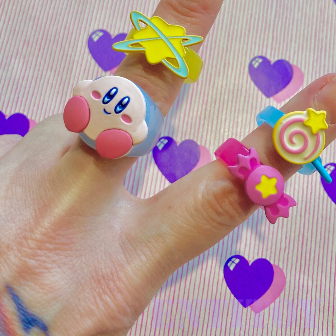 KIRBY RINGS LOT // Hottopic Nintendo Planet Popstar Video Game Acrylic ...