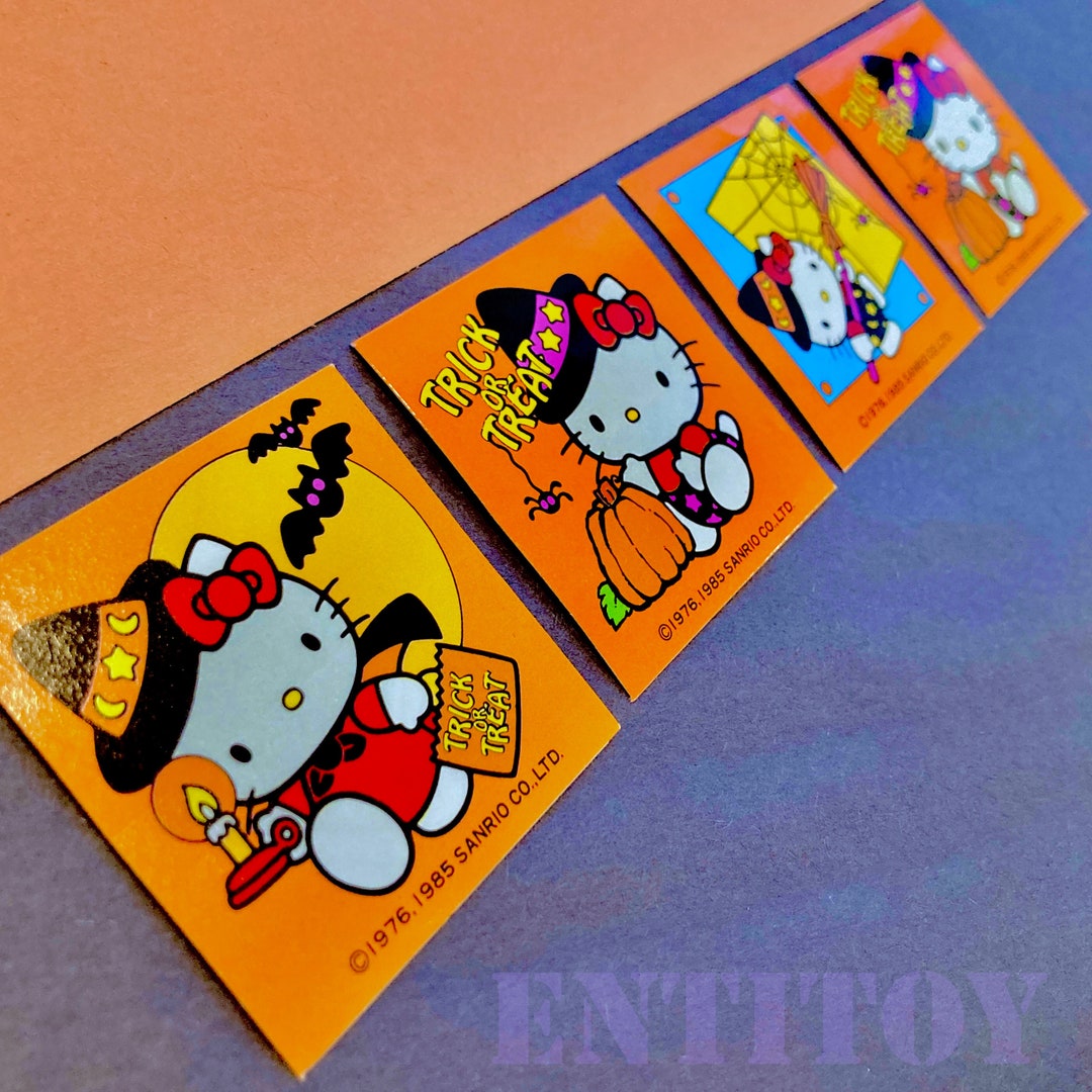 WITCH KITTY STICKERS // Rare Vintage Sanrio Halloween Hello Kitty Seals ...