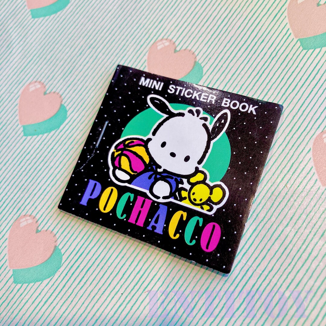 POCHACCO STICKER BOOK // Rare Vintage Sanrio Mini Sticker Book Puppy ...