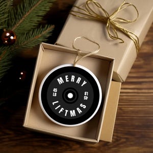 Merry Liftmas Weight Ornament, Gym Christmas Gift, Weightlifting ...