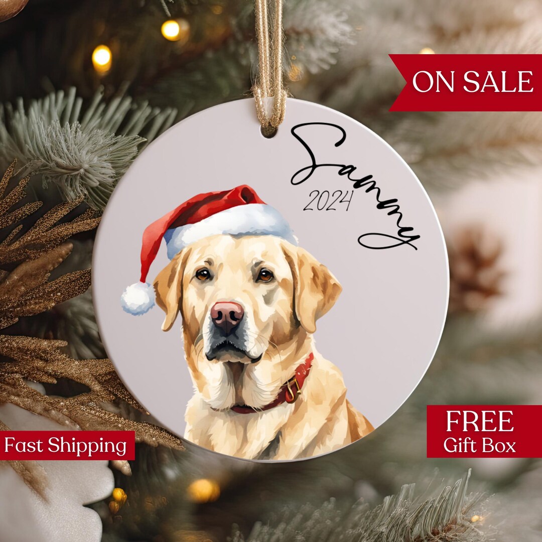 Personalized Yellow Lab Christmas Ornament: Custom Dog Name Gift - Etsy