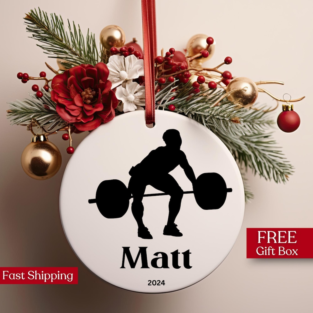 Personalized Weightlifting Christmas Ornament: Gift for Fitness Lover ...