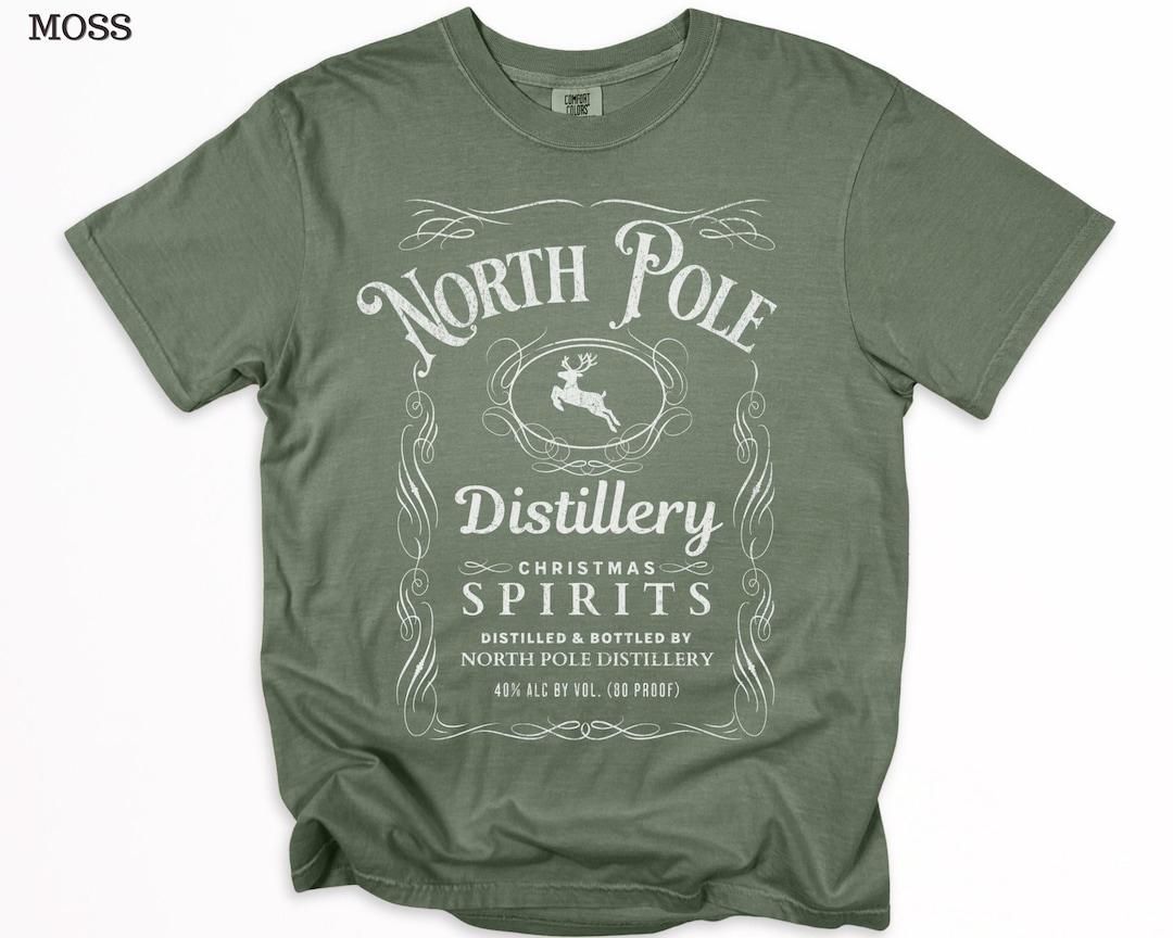North Pole Distillery Comfort Colors Christmas T Shirt - Etsy