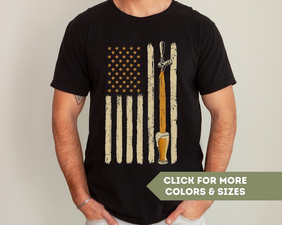 American Flag Beer Tap Shirt: Patriotic Comfort Colors Tee - Etsy