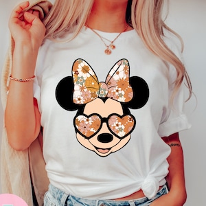 Minnie Mouse RETRO FLOWER Disney Personalized Shirt, Minnie Name Shirt ...