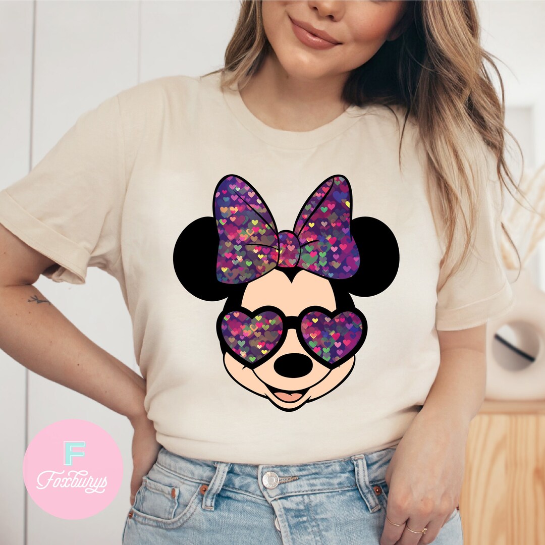 Minnie Mouse Bokeh Heart Disney Personalized Shirt, Minnie Name Shirt ...