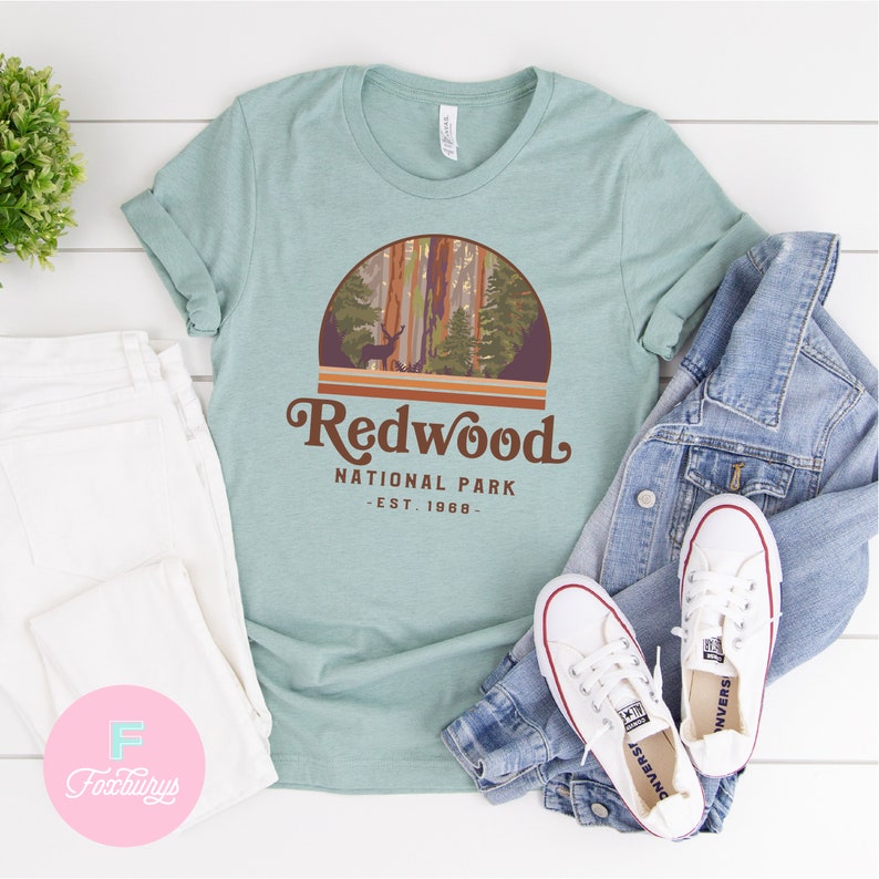 National Park Shirt, Redwoods Shirt, Camper Gift, Retro Shirt, Camp ...