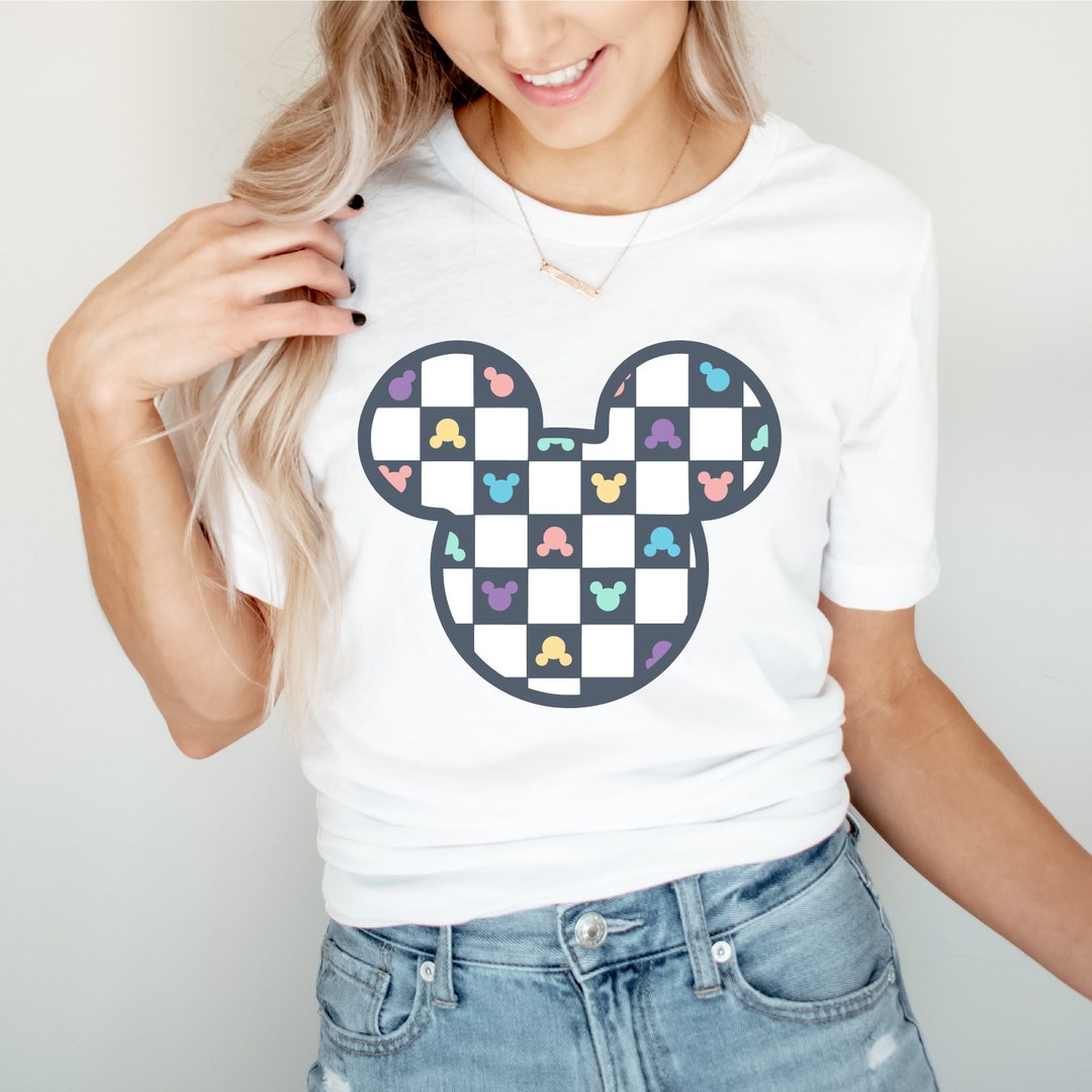 Checkered Mickey Mouse Shirt, Retro Disneyland Shirt, Disney Shirt ...