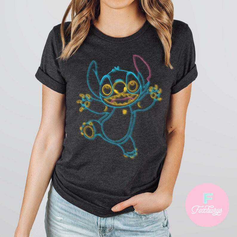 Neon Stitch Shirt Lilo and Stitch Shirt Retro Disney Shirt - Etsy