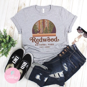 National Park Shirt, Redwoods Shirt, Camper Gift, Retro Shirt, Camp ...