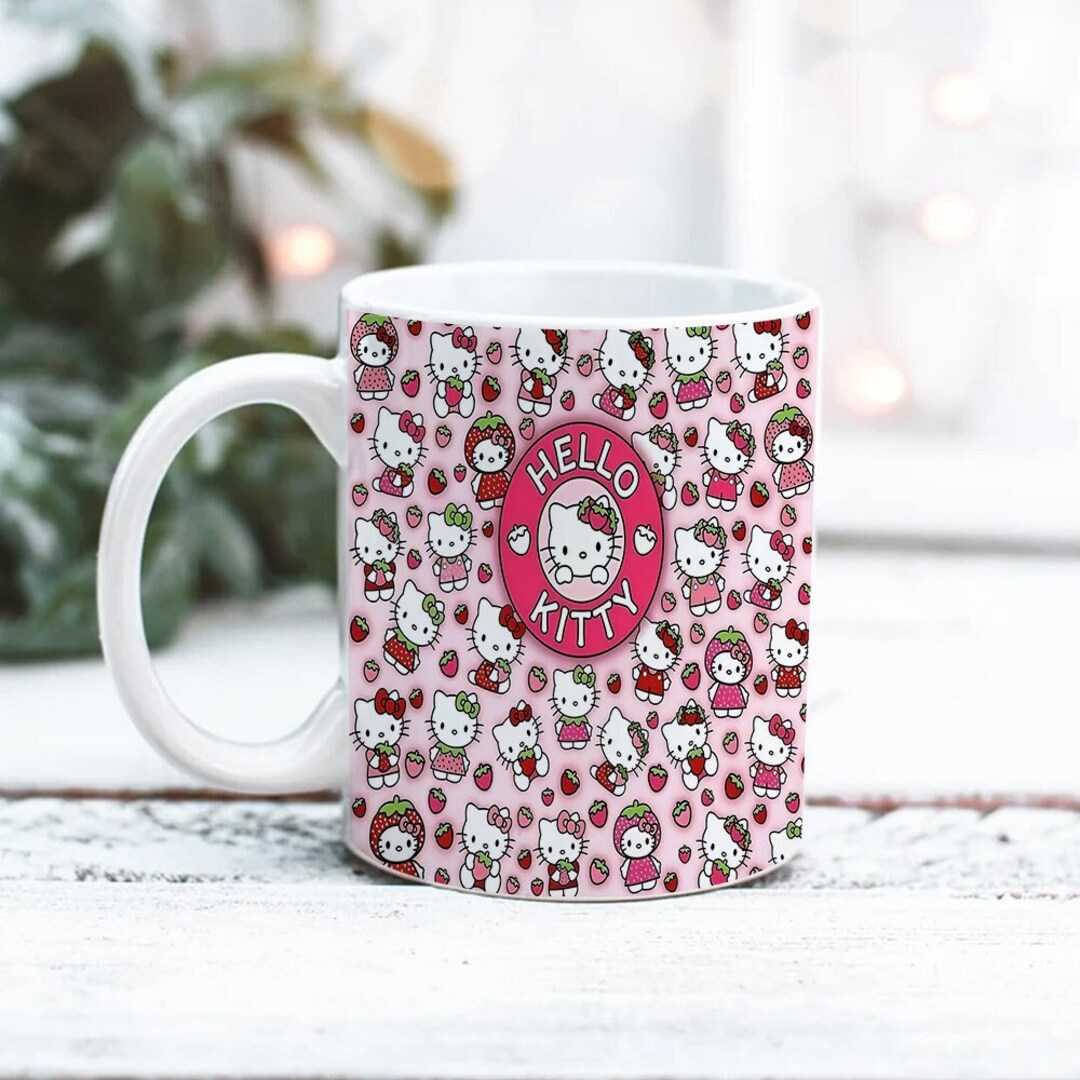 Starbucks Hello Cat Strawberry Coffee Mug 11oz Sublimation - Etsy