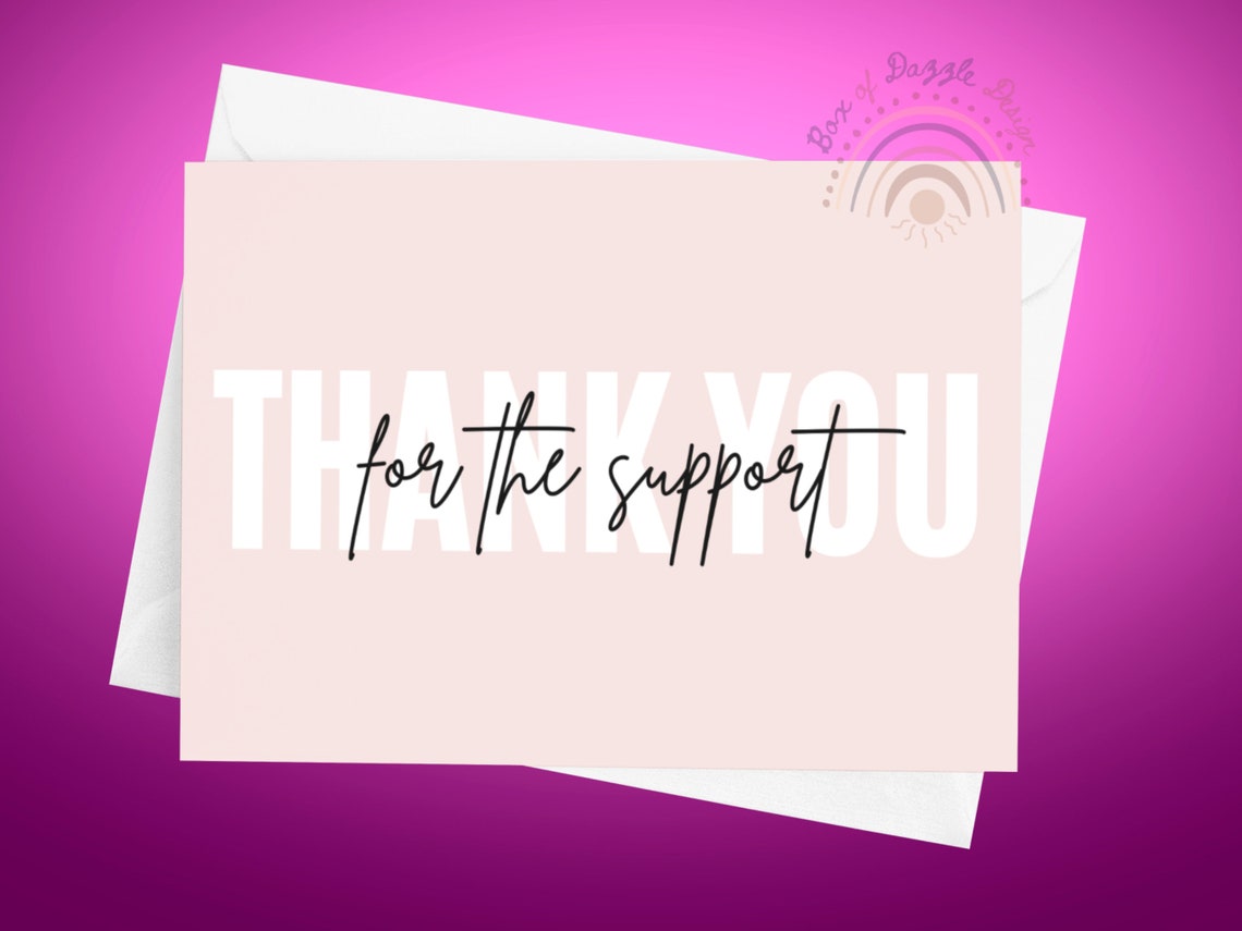 Business Thank You Card Light Pink Thank You Thanks for Your Purchase ...