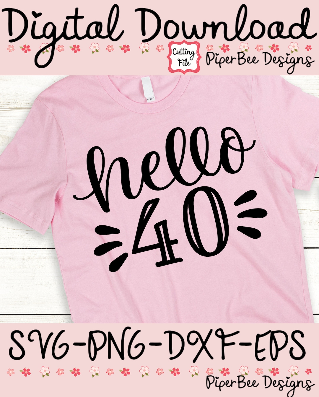 Hello 40 SVG, Hello Forty Svg, 40 Svg, 40th Birthday Svg, Happy 40th ...