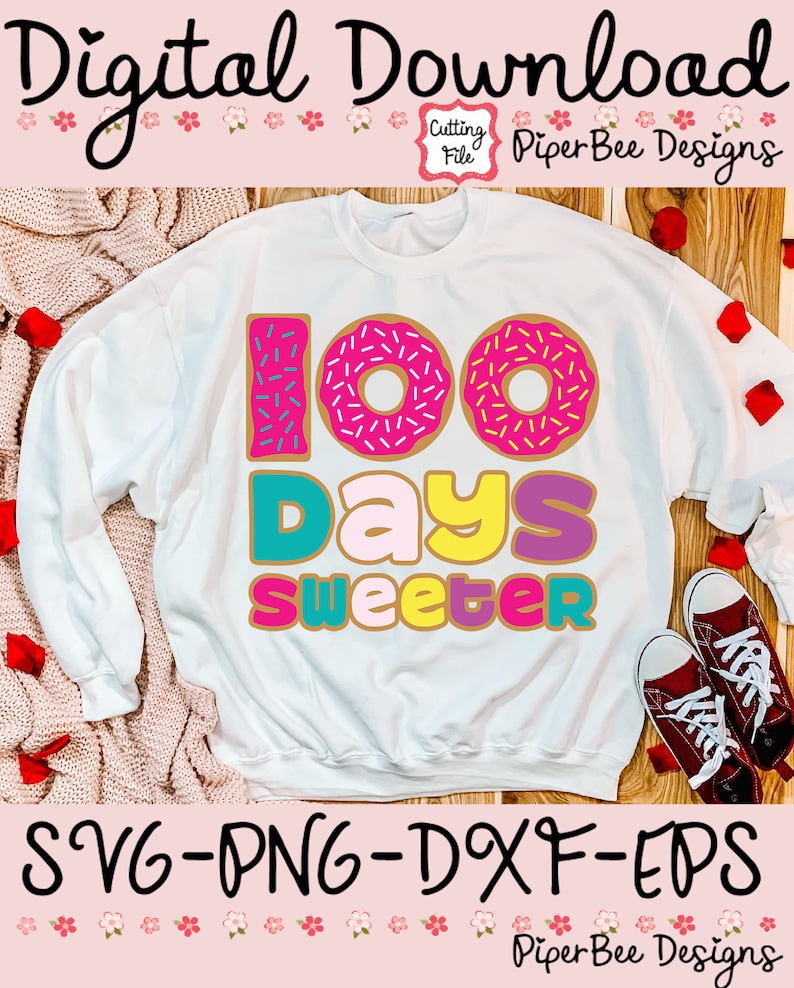 100 Days of School SVG 100 Days Sweeter SVG 100 Days of - Etsy