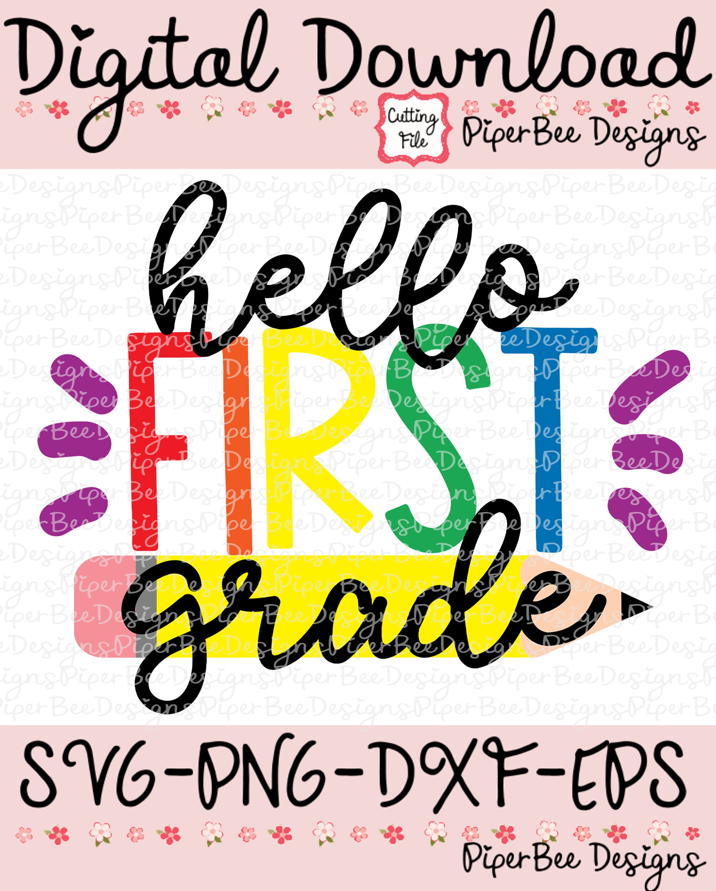 Hello First Grade SVG 1st Grade SVG Back to School Svg 1st | Etsy