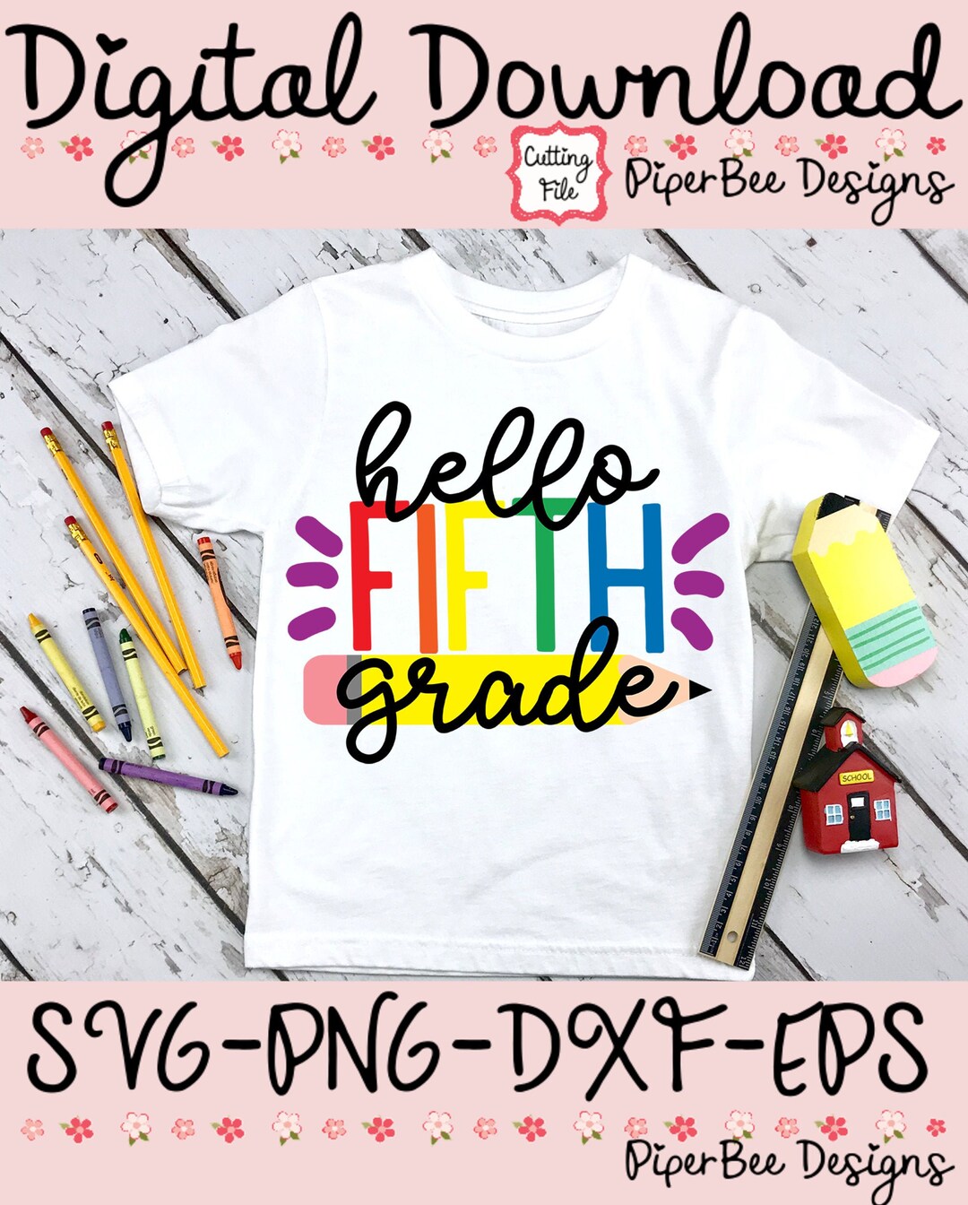 Hello Fifth Grade SVG, 5th Grade SVG, Back to School Svg, 5th Grade Svg ...