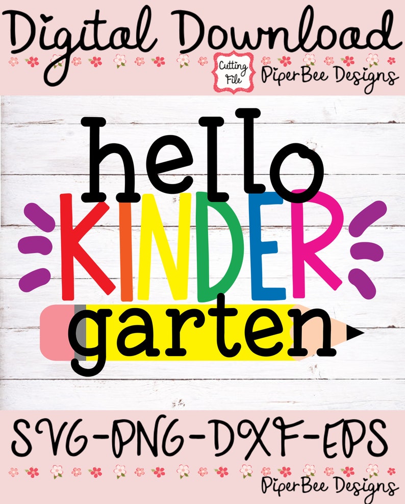 Hello Kindergarten SVG Kindergarten SVG Back to School Svg - Etsy
