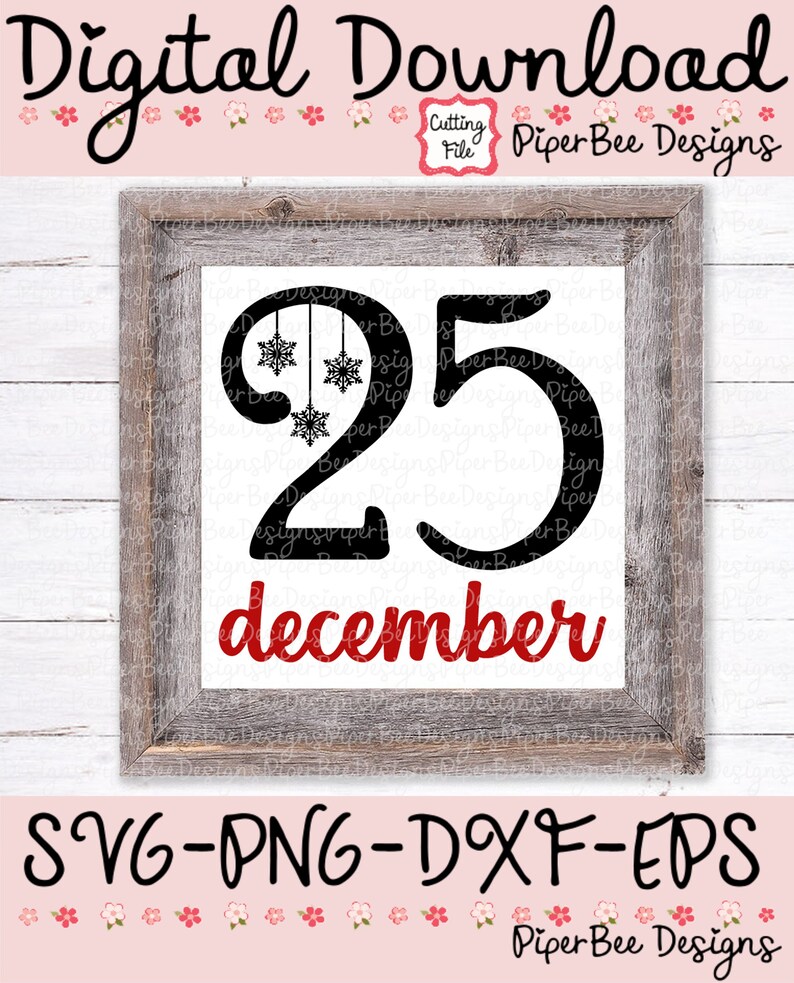 December 25 SVG Dec 25th SVG Christmas SVG Christmas Sign - Etsy