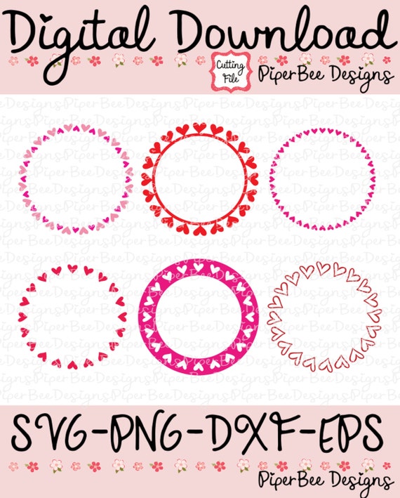 Heart Monogram Frame SVG Monogram frame svg Valentine | Etsy