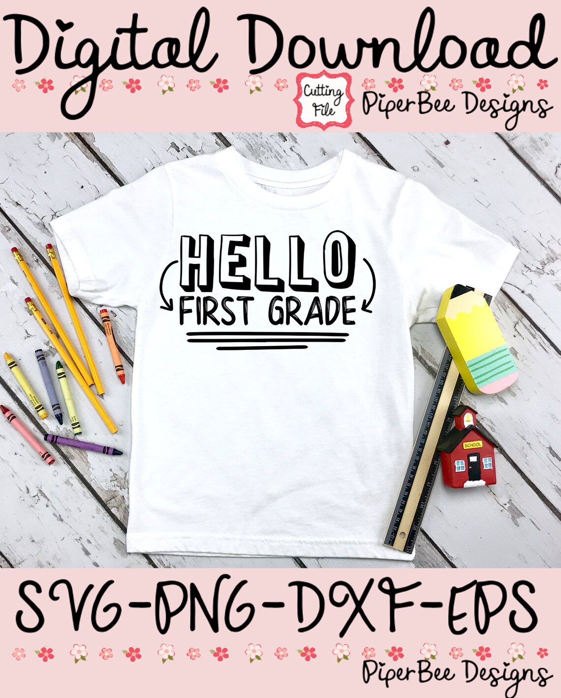 Hello First Grade SVG 1st Grade SVG Back to School Svg 1st - Etsy