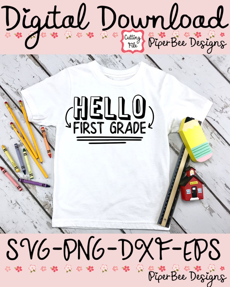 Hello First Grade SVG 1st Grade SVG Back to School Svg 1st - Etsy
