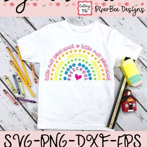 Preschool SVG, Rainbow Preschool SVG, Back to School Svg, Little Miss ...