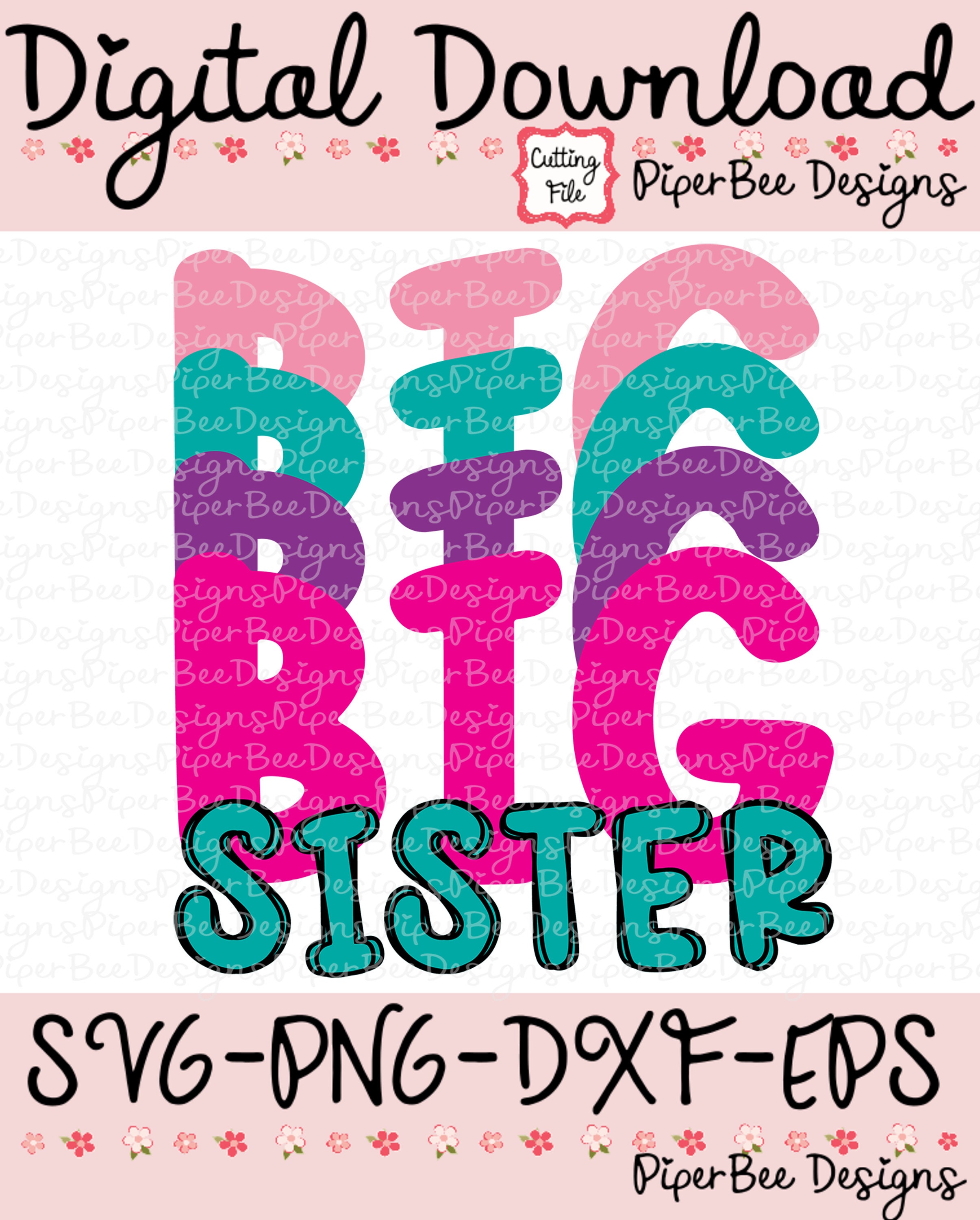 Big Sister SVG Big Sister Cut File Big Sister Design Baby - Etsy