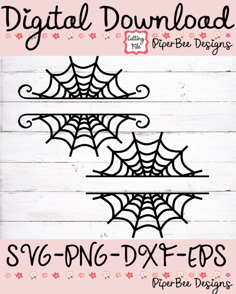 Halloween Spider Web Split Monogram SVG Spider Web SVG - Etsy