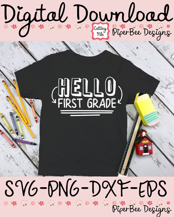 Hello First Grade SVG 1st Grade SVG Back to School Svg 1st - Etsy