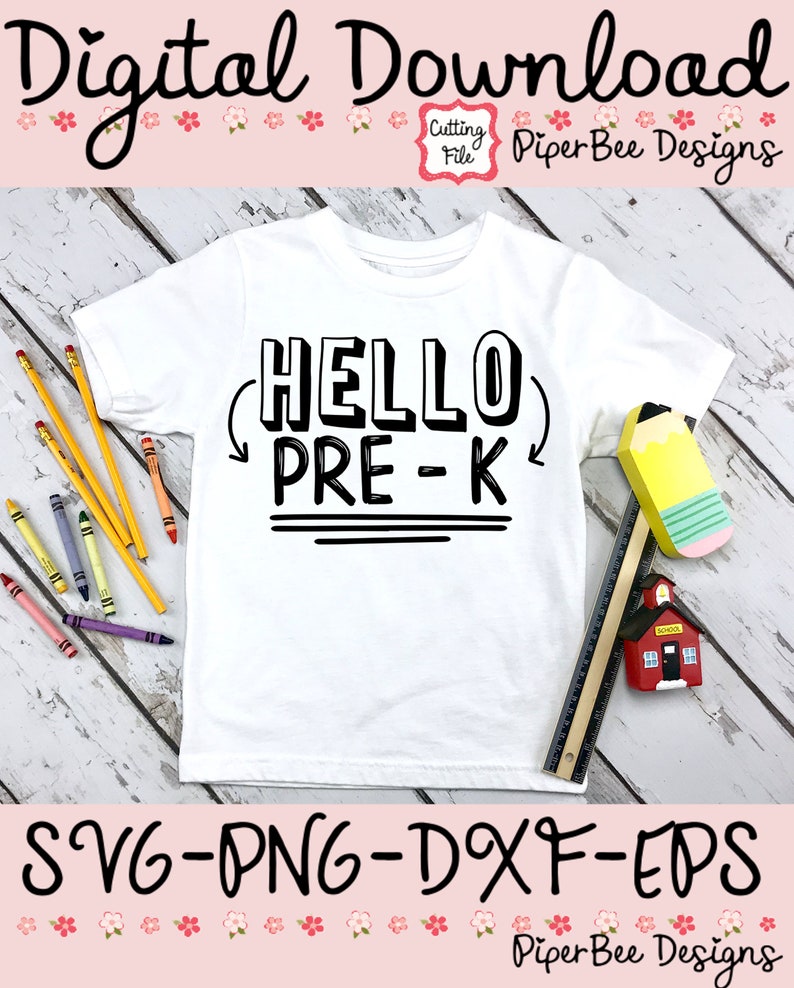 Hello Pre-k SVG Pre-k SVG Back to School Svg Pre-k Svg | Etsy