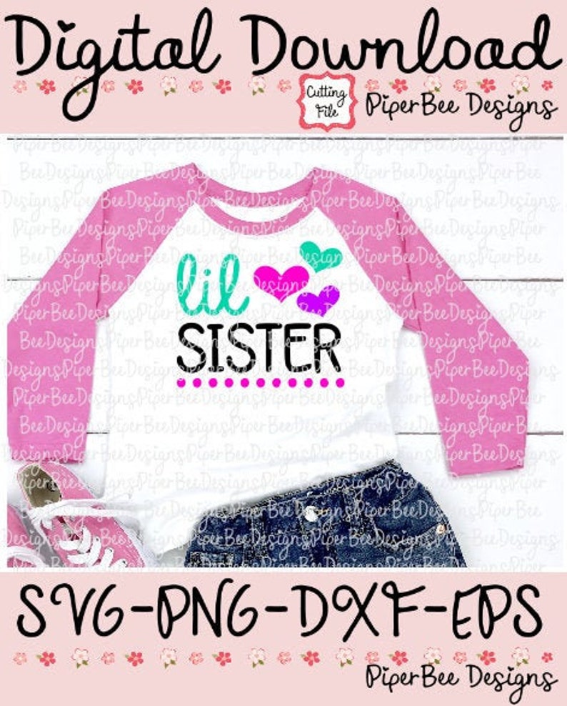 Little Sister SVG Lil Sister svg Little Sister Design | Etsy