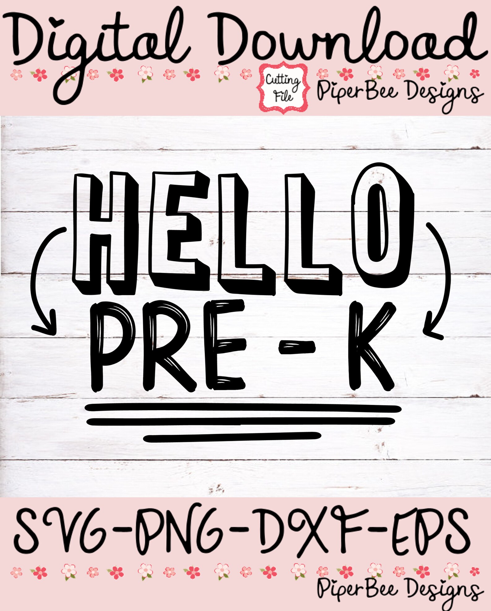 Hello Pre-k SVG Pre-k SVG Back to School Svg Pre-k Svg | Etsy