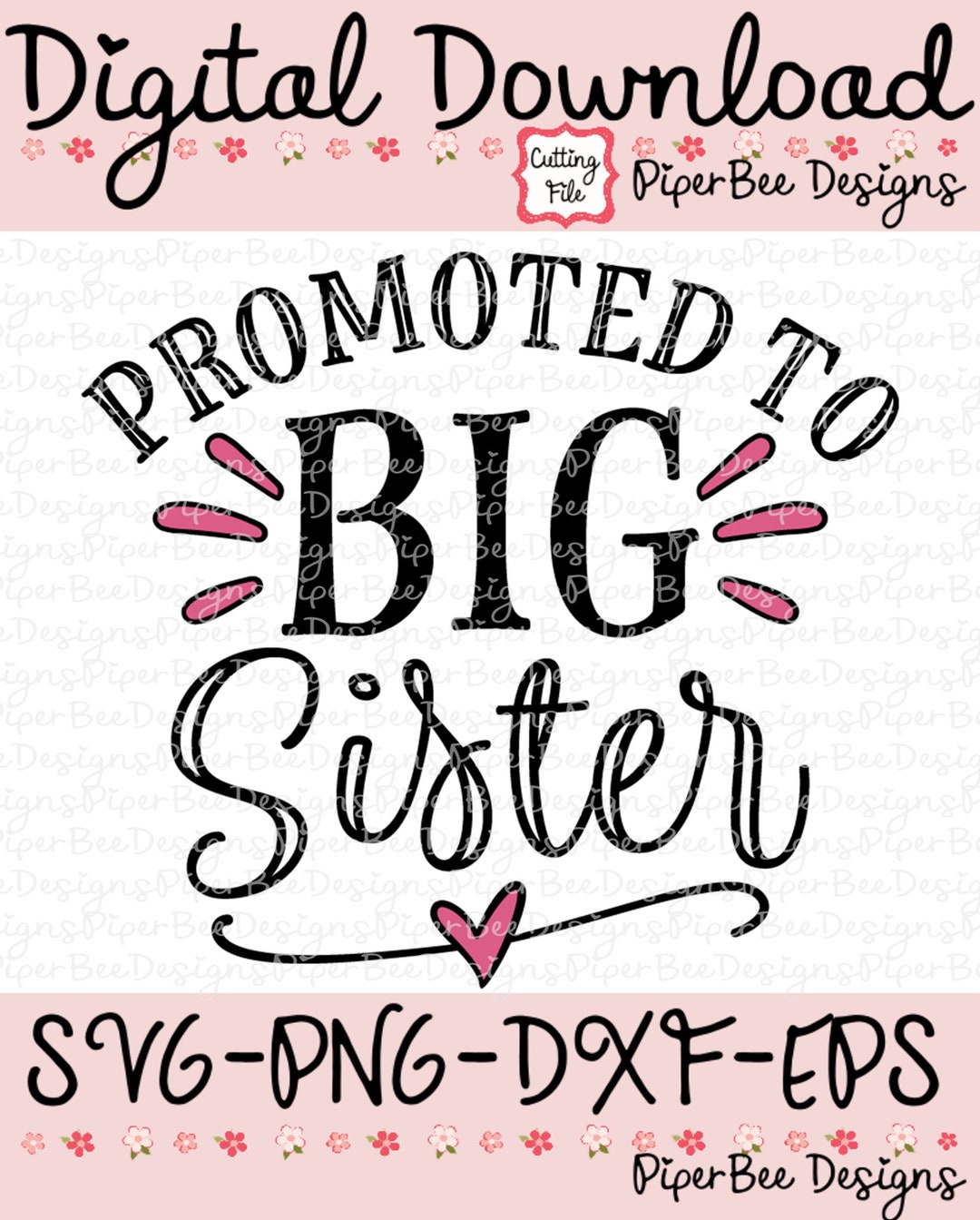 Promoted to Big Sister SVG, Big Sister SVG, Big Sister Cut File, Big ...