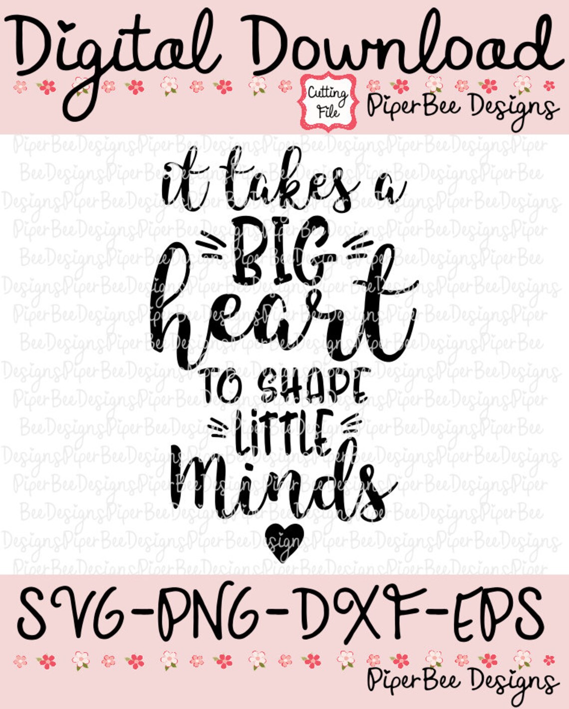 It Takes A Big Heart to Shape Little Minds SVG Teacher SVG - Etsy