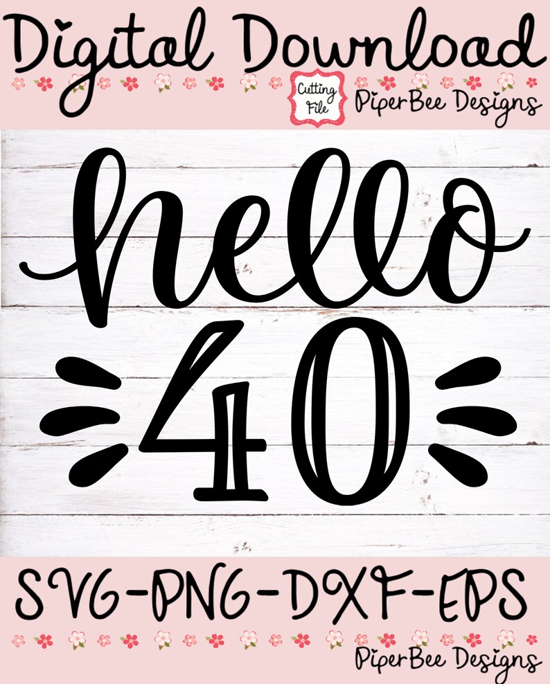 Hello 40 SVG Hello Forty Svg 40 Svg 40th Birthday Svg - Etsy